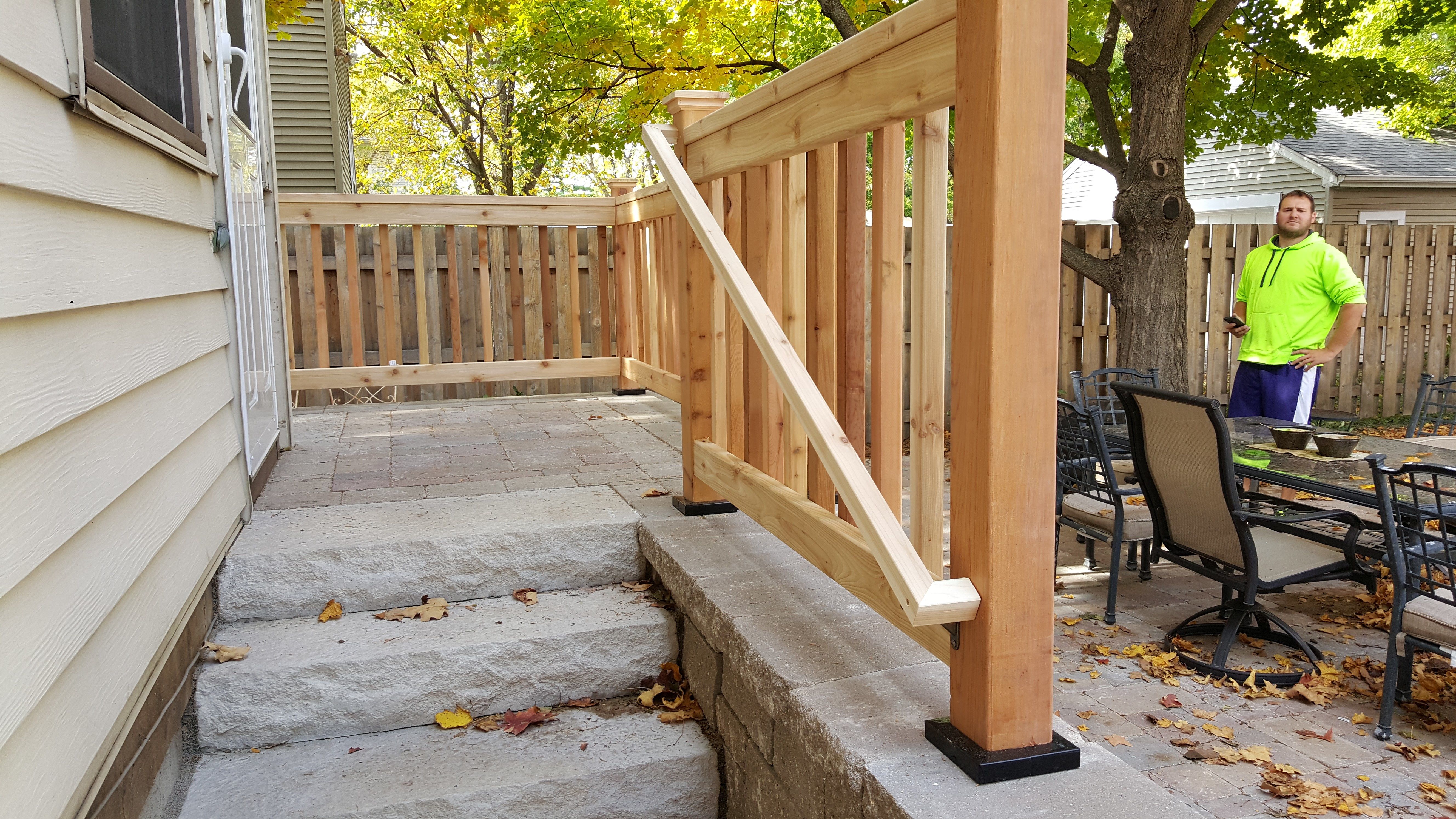 Gallery | Cedar Rail on a Brick Stoop - Picture 3648 | Decks.com