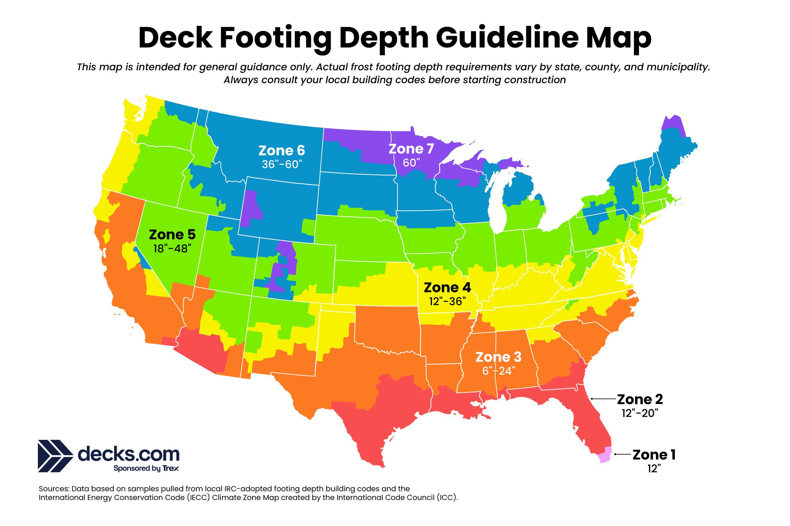 Deck Footing Depth & Frost Line Map | Decks.com