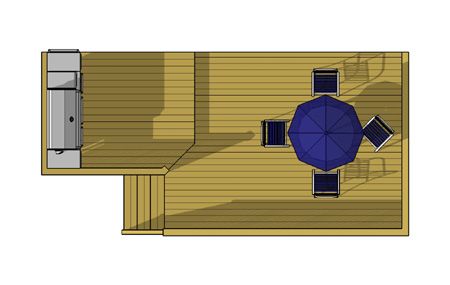 Bi-Level 24 x 12 Deck Plan with Stairs | Decks.com by Trex