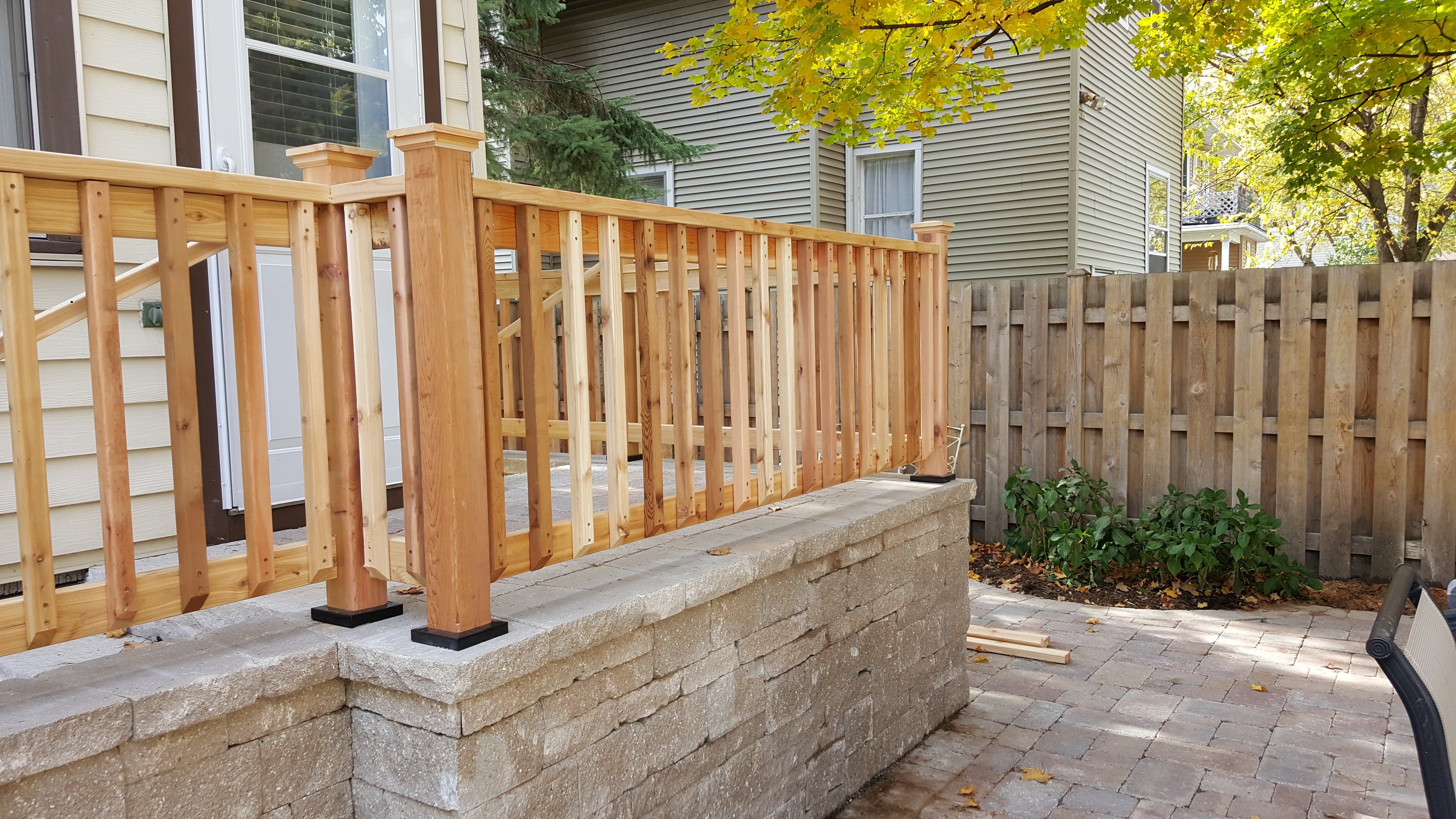 Gallery | Cedar Rail on a Brick Stoop - Picture 3648 | Decks.com